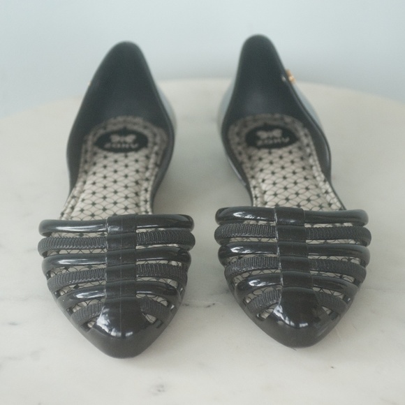 Zaxy | Shoes | Zaxy Black Dorsay Pointed Toe Jelly Flat Sandals | Poshmark